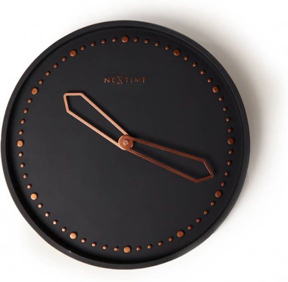 NeXtime Cross Wandklok Polyresin Ø35 Zwart - Klokken.shop