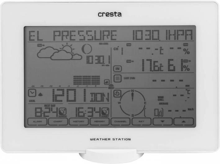 Cresta Weerstation met touchscreen BAR918 wit 70221.01 - Klokken.shop