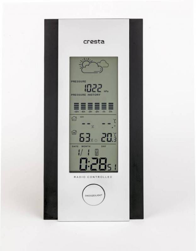 Cresta C care Dtx250digitaal Weerstation Zwart zilver - Klokken.shop