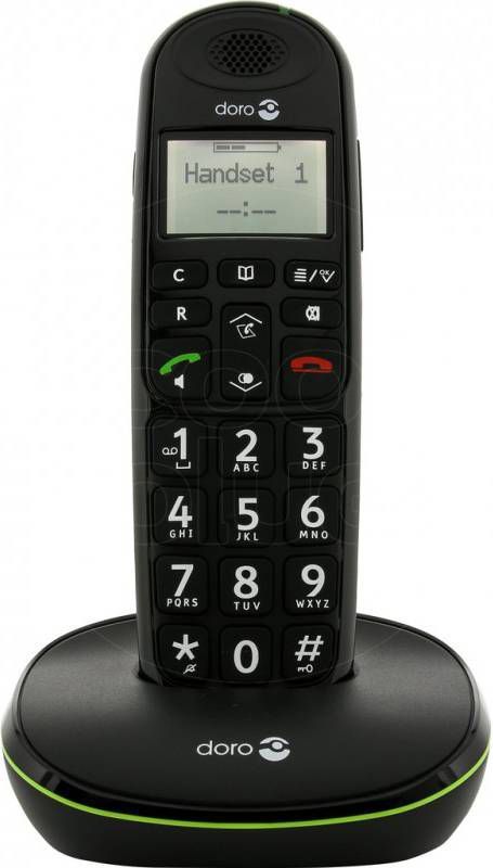 Doro PhoneEasy 110 Single DECT telefoon Zwart - Klokken.shop