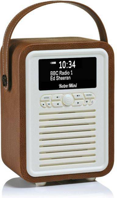 View Quest VQ: Retro Mini Digitale DAB+ Tafelradio Bruin - Klokken.shop