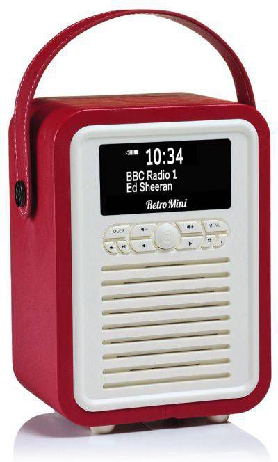 View Quest VQ: Retro Mini Digitale DAB+ Tafelradio Rood - Klokken.shop