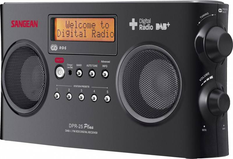 Sangean DAB+ radio DPR-25+ (zwart) - Klokken.shop