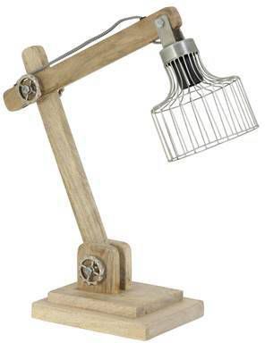 Light&Living Bureaulamp EBKE hout naturel 50 x 15 x 45 - Klokken.shop